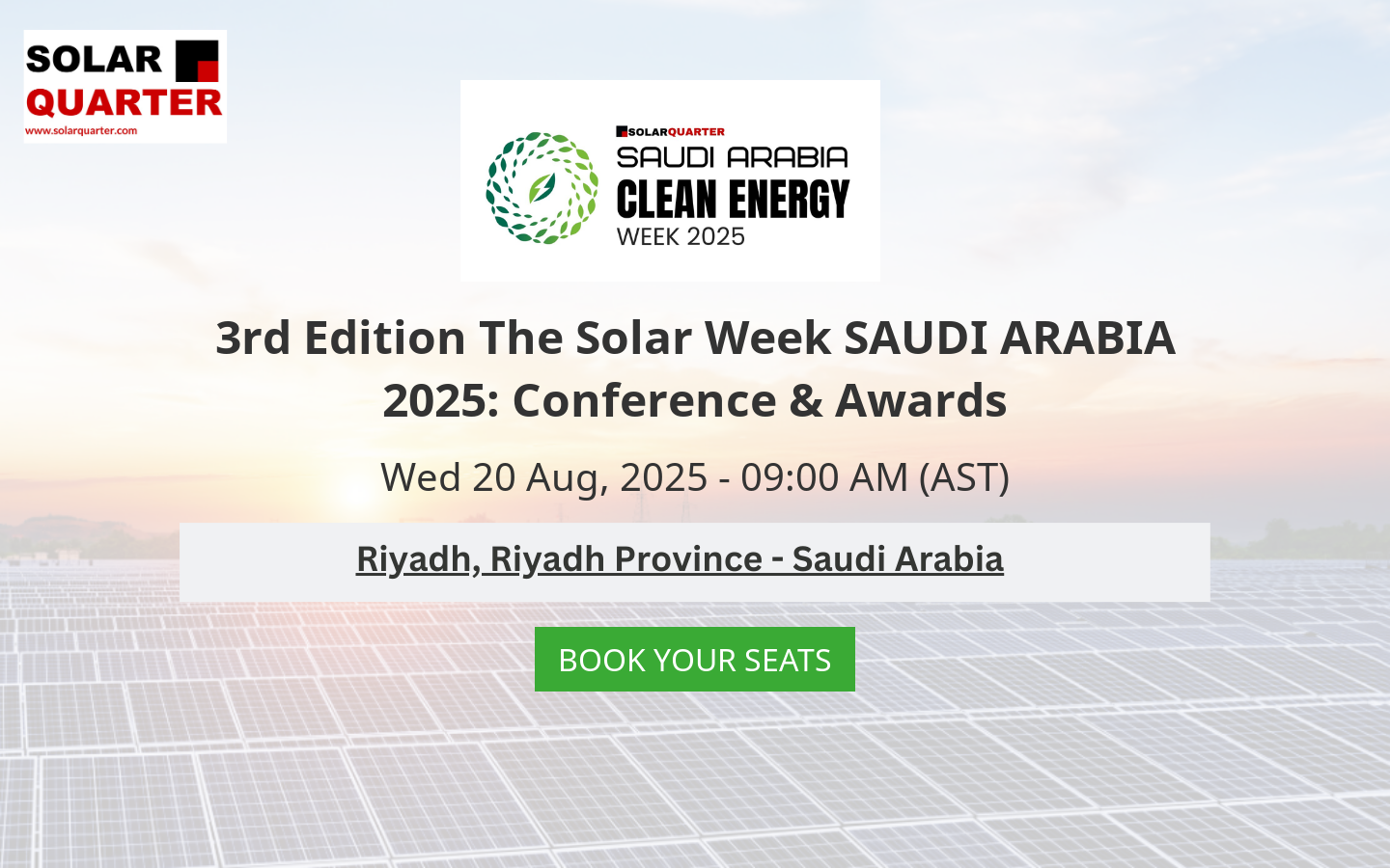 3rd Edition The Solar Week SAUDI ARABIA 2025: Conference & Awards ...